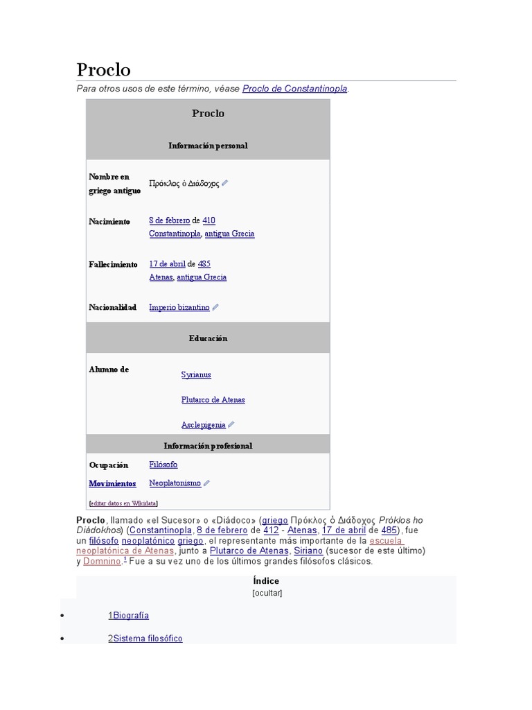 Proclo | PDF | Filosofía occidental | Epistemología