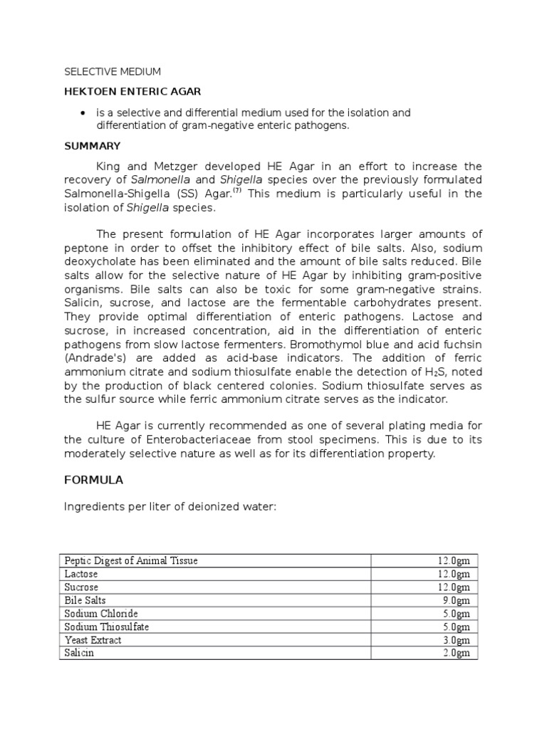 Selective Media | PDF | Growth Medium | Microbiology