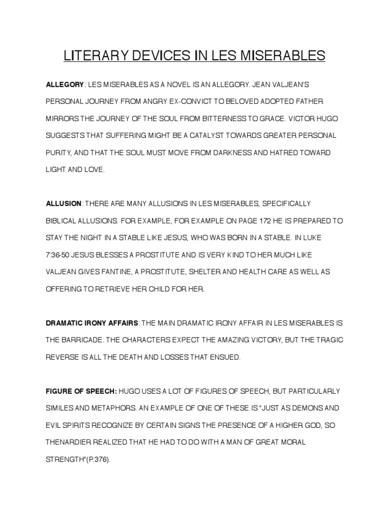 Literary Devices | PDF | Les Misérables