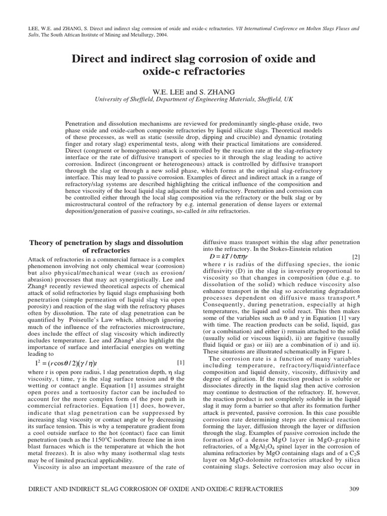 Slag Attack Mag Carb | Download Free PDF | Refractory | Corrosion