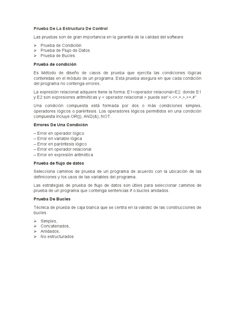 Prueba de La Estructura de Control | PDF | Base de datos relacional ...