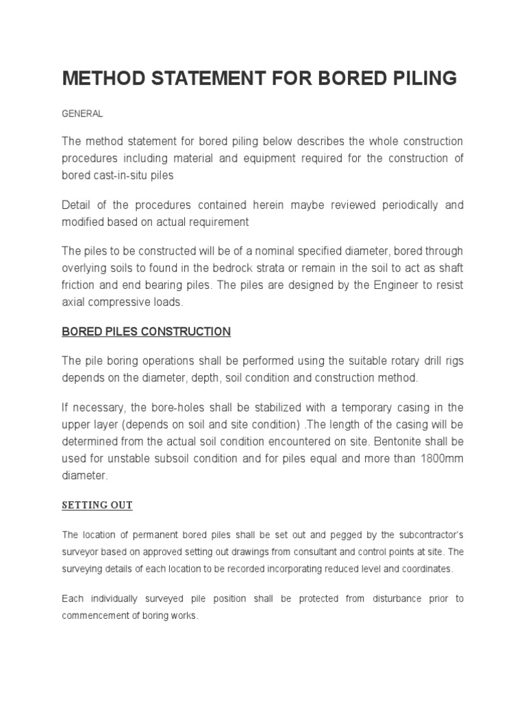 243404311-Method-Statement-for-Bored-Piling.doc | Deep Foundation ...