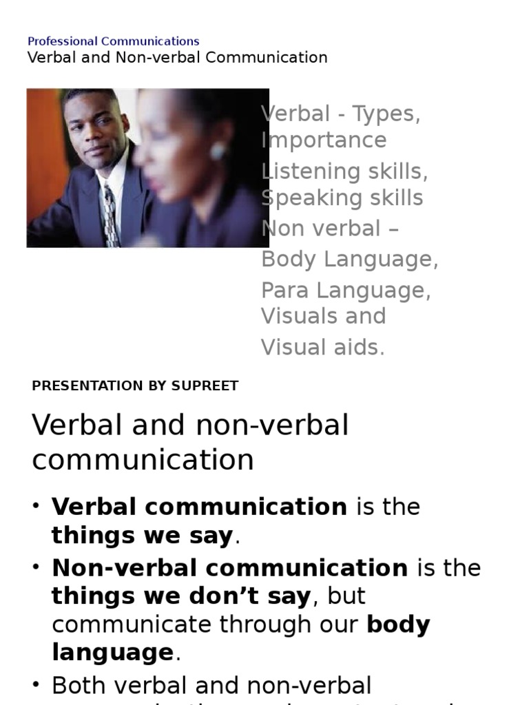 Unit 2 - Non Verbal Communication | PDF | Nonverbal Communication ...