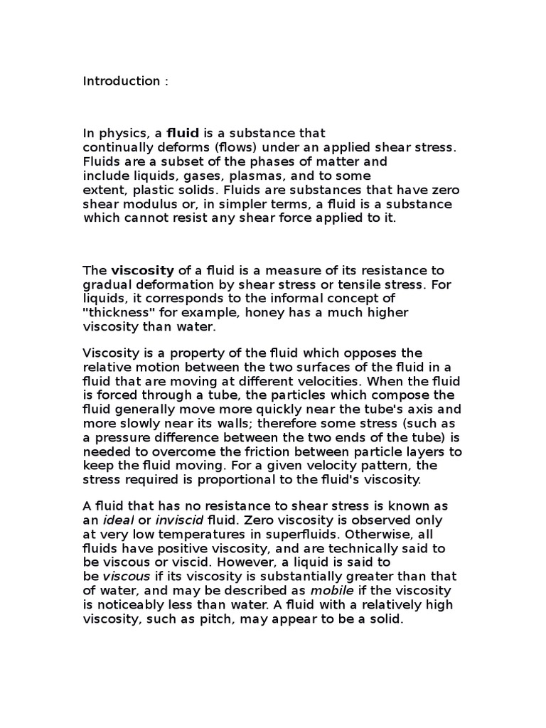 Lab 9 - Fluid Properties (Viscosity) | PDF | Viscosity | Shear Stress