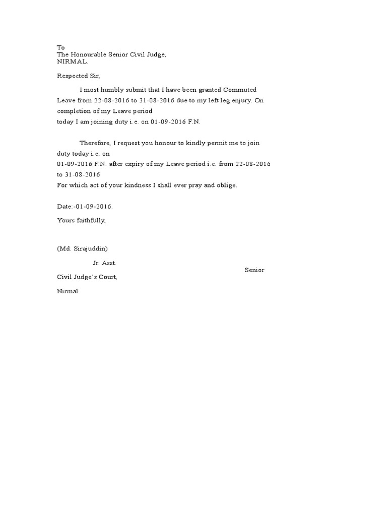 Leave Letter | PDF | Judge | Cheque