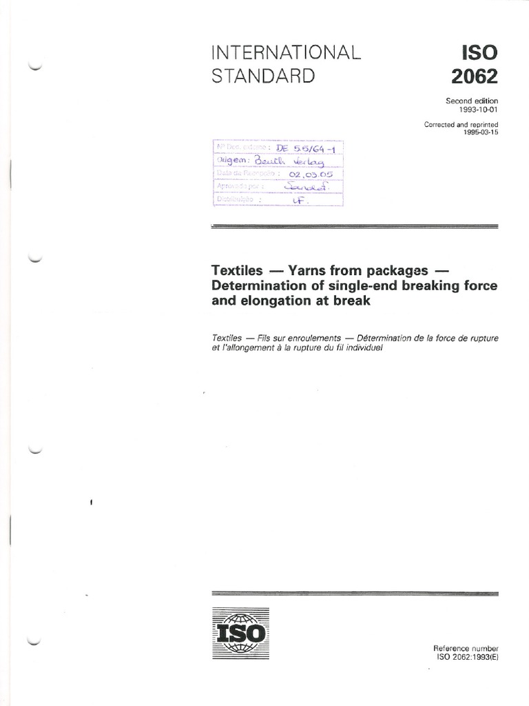 EN_ISO_2062_1993.pdf | Yarn | Mean