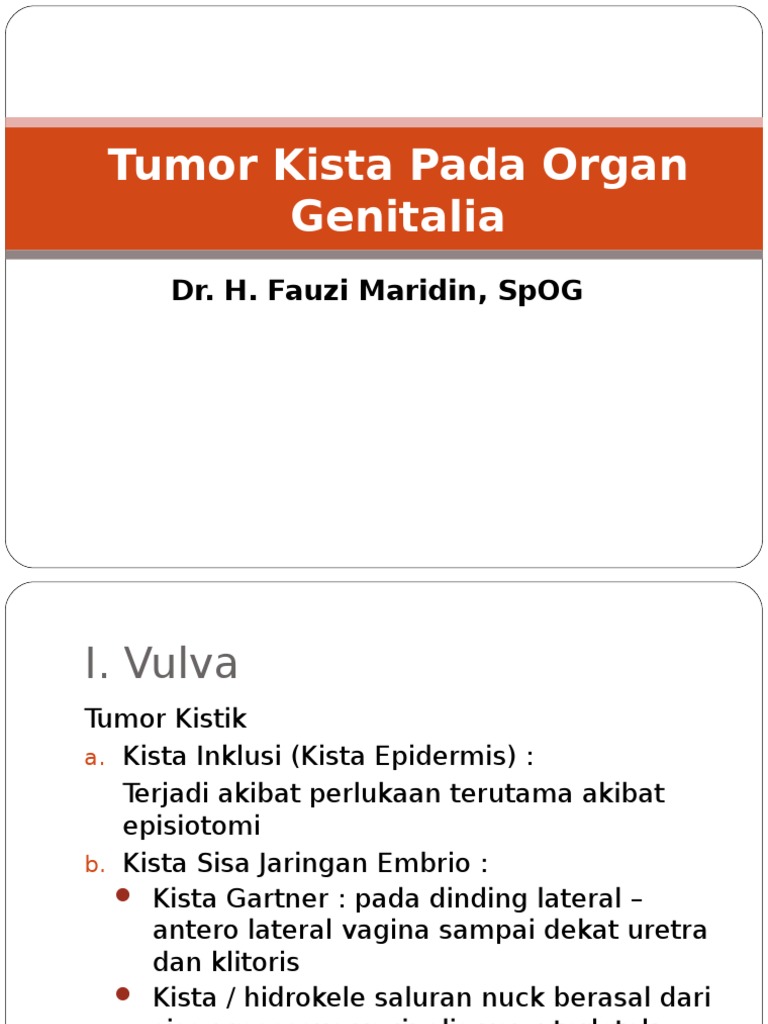Tumor Kista Pada Organ Genitalia | PDF | Sains & Matematika