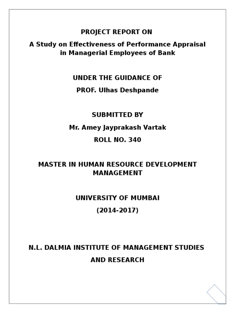 A Study On Effectiveness of Performance Appraisal in Managerial ...