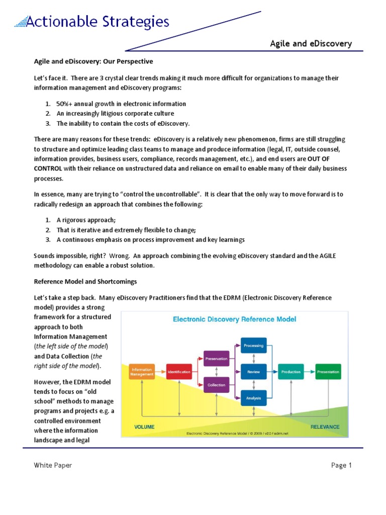Agile and Ediscovery | PDF | Agile Software Development | Information Technology Management