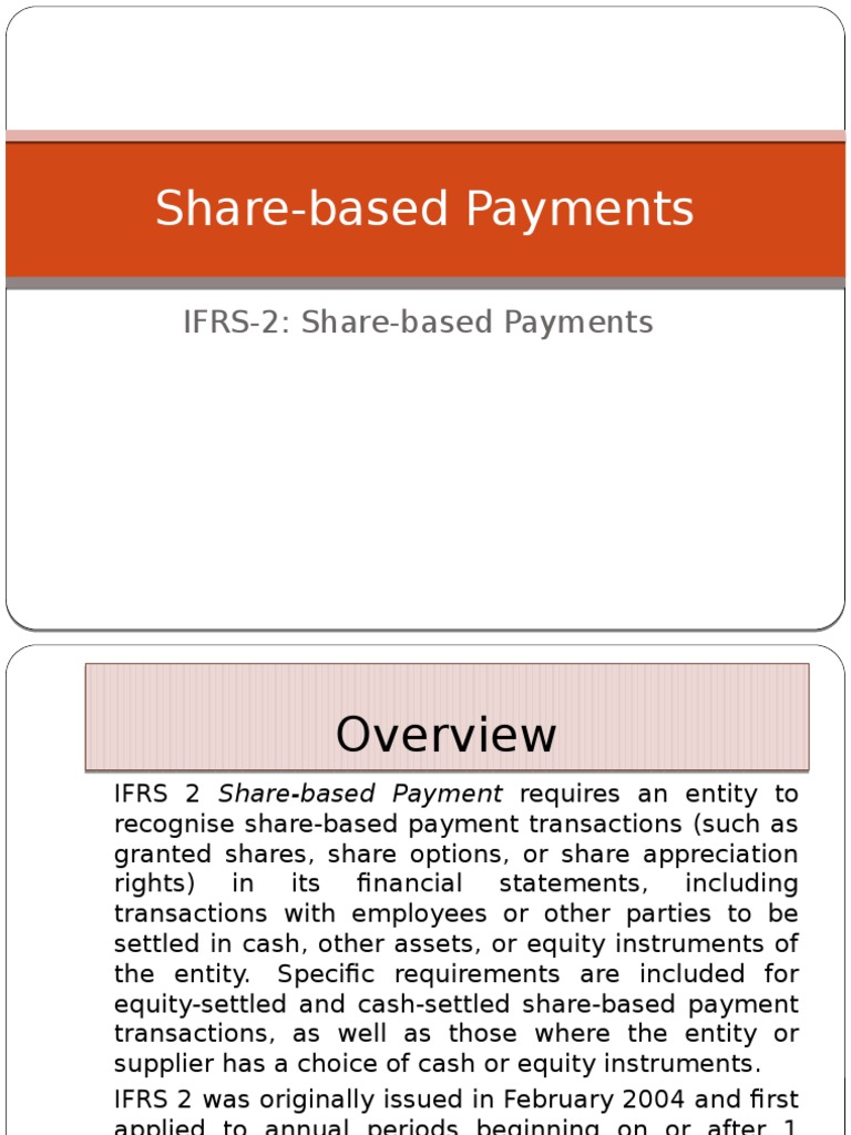 IFRS 2 Share Based Payments | Download Free PDF | Fair Value | Vesting