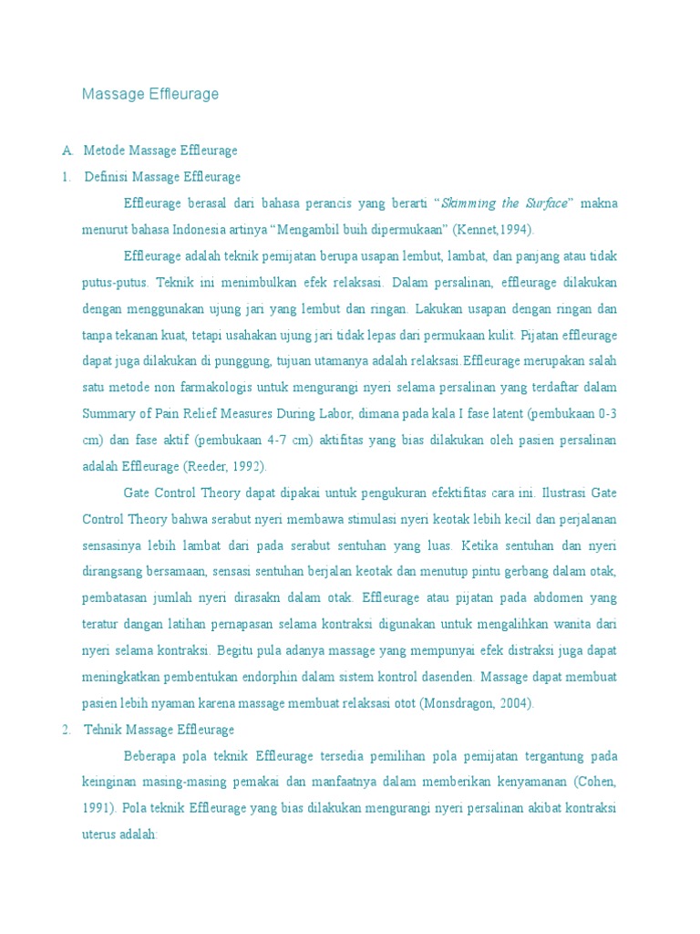 Massage Effleurage | PDF