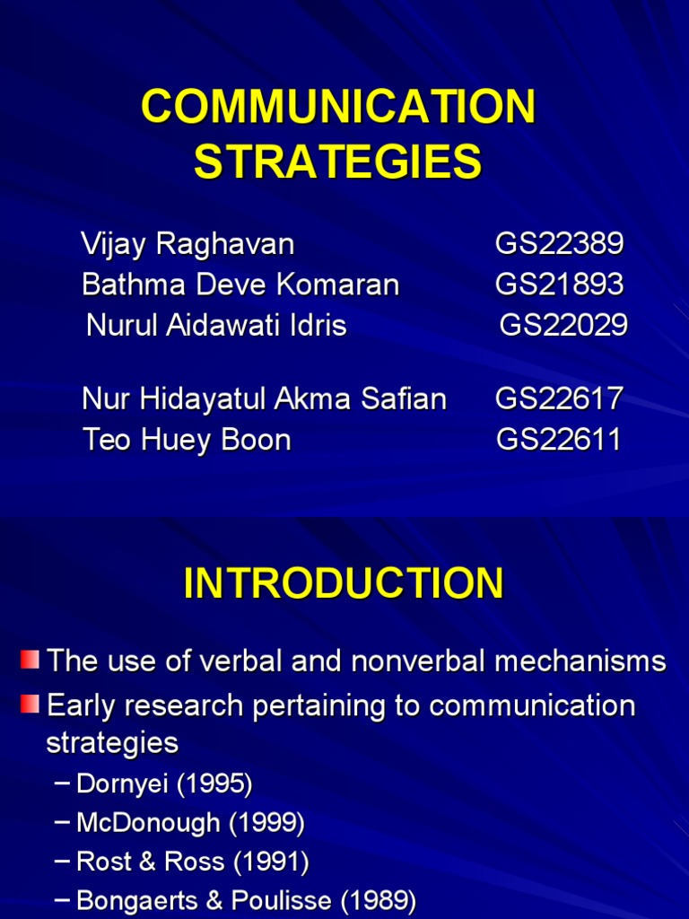 Communication Strategies Guide | PDF