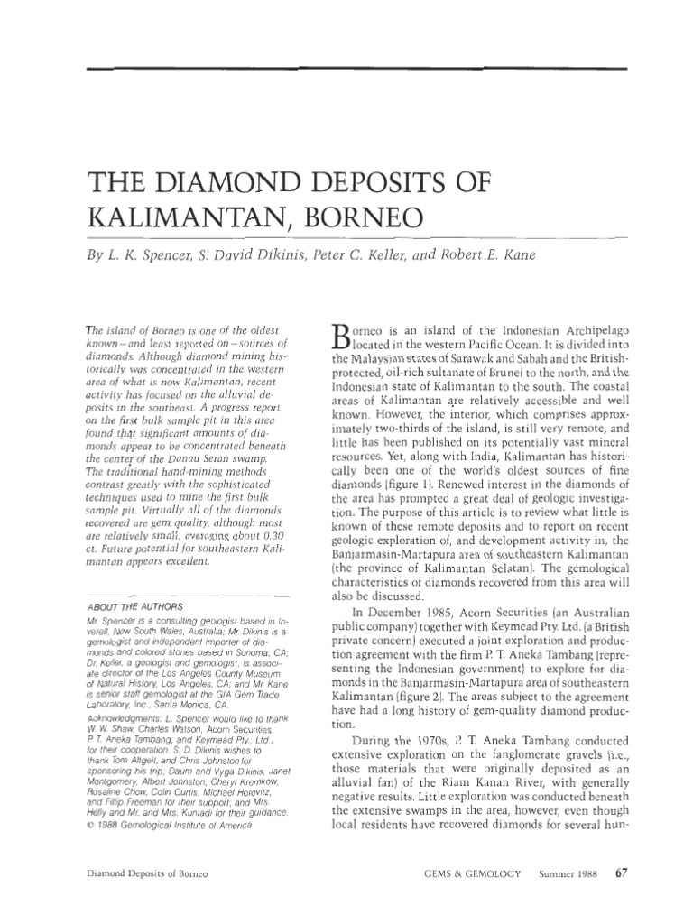 Diamond Exploration in Kalimantan | PDF | Diamond | Borneo