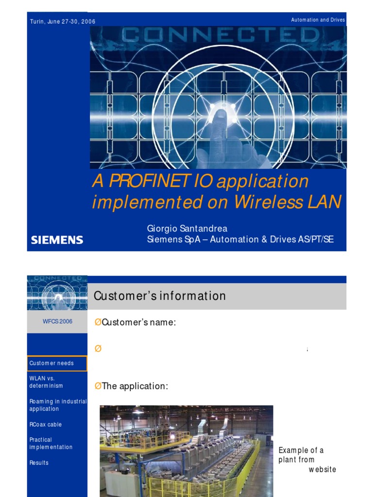 A PROFINET IO Application Implemented On Wireless LAN | PDF | Wireless ...