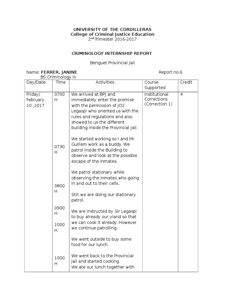 University of The Cordilleras College of Criminal Justice Education ...