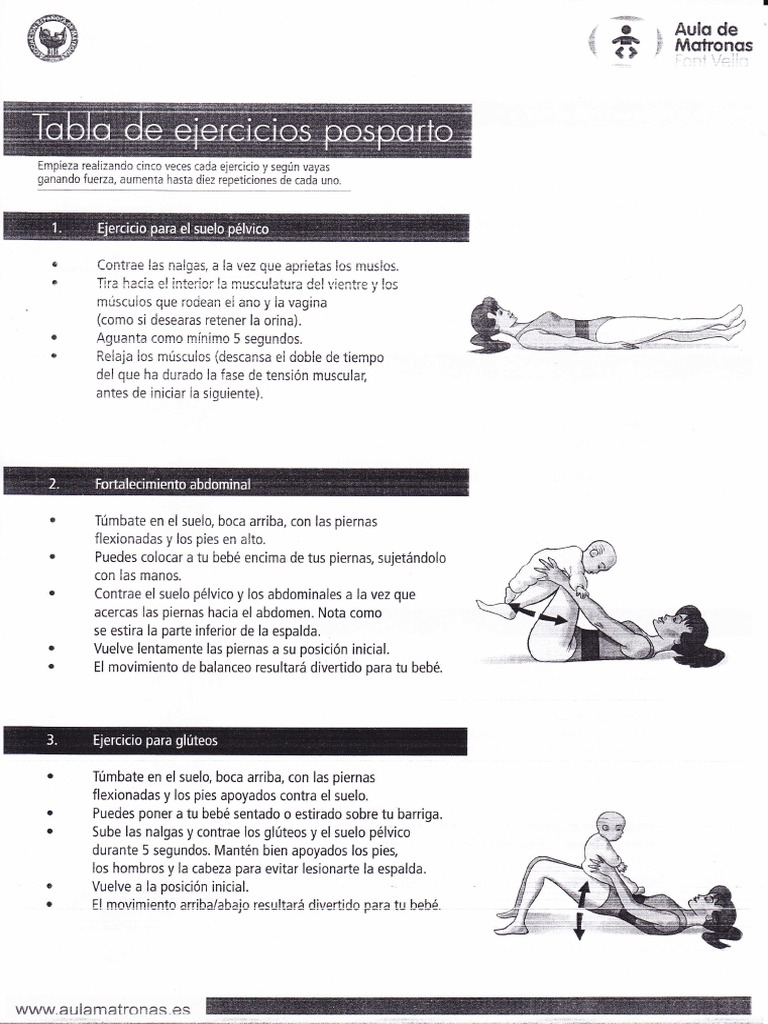 Tabla Ejercicios Postparto 8.IMG | PDF | Nalgas | Anatomía humana
