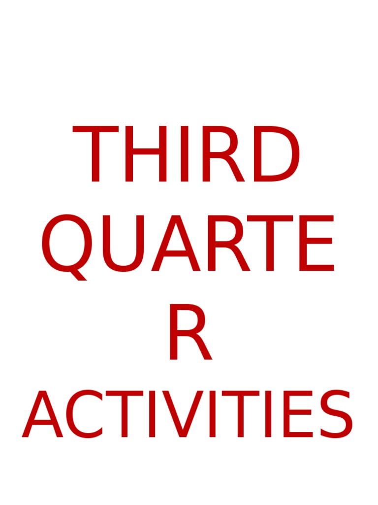 Third Quarter Activities | PDF