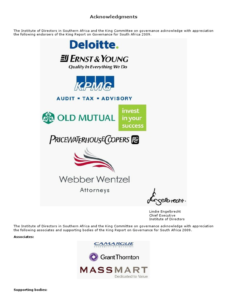 Updated King III Code and Report On Corporate Governance | PDF ...