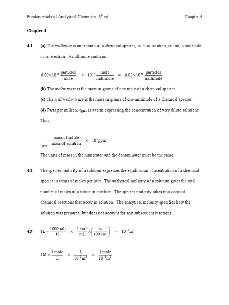 Sol CH 4 | PDF | Molar Concentration | Units Of Measurement
