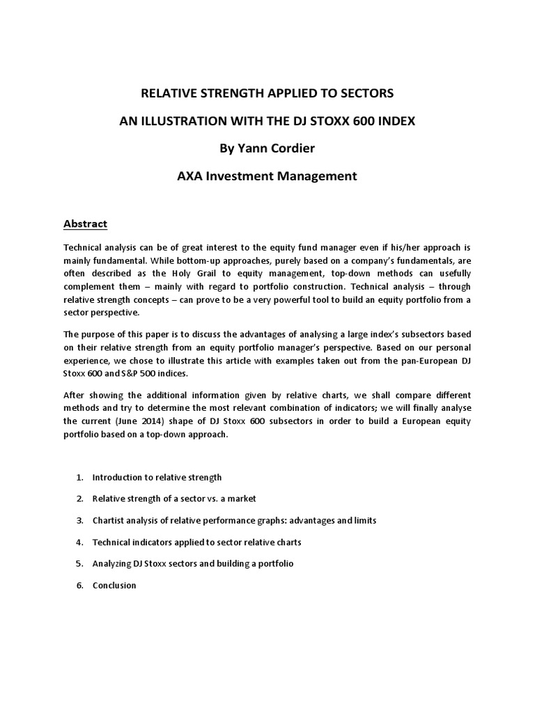Article Relative Strength1 | PDF | Market Trend | Top Down And Bottom ...