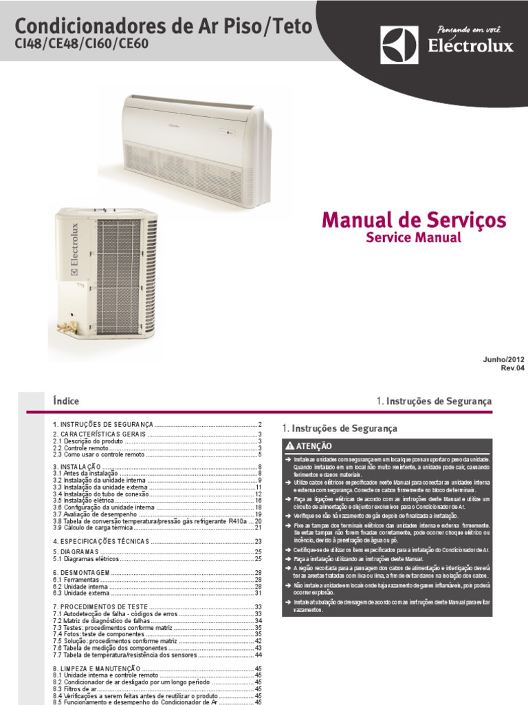 Electrolux (ACS) - CI CE 48 60 - Piso Teto - (MS) R4 Jun12 | PDF | Ar ...