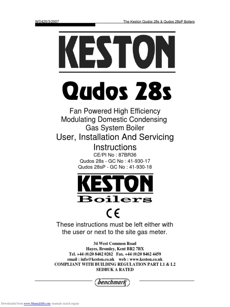 Qudos 28s | PDF | Boiler | Heat Exchanger