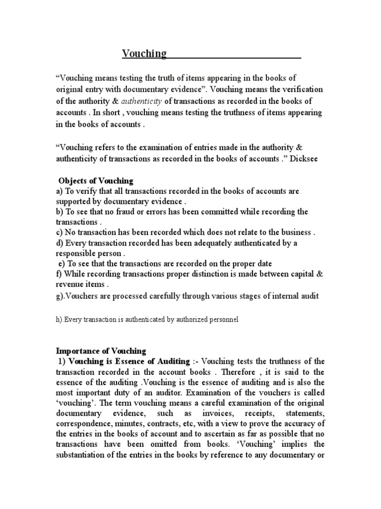 Vouching | PDF | Cheque | Debits And Credits