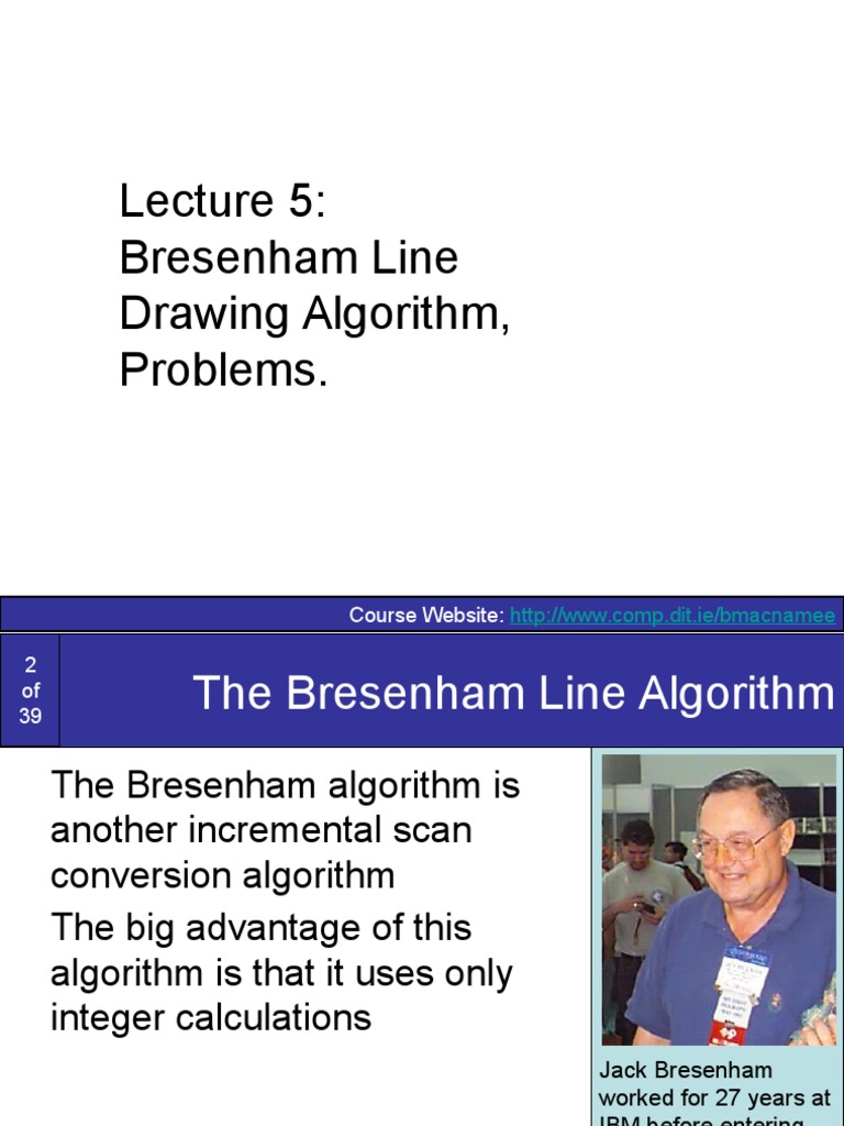 Lecture-5 (Bresenhams Line Problems) | PDF | Algorithms | Areas Of Computer Science