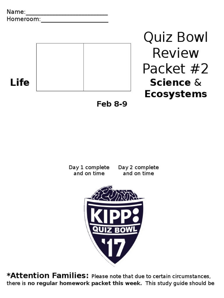 Life Science Quiz Bowl Review Packet | PDF | Blood | Circulatory System