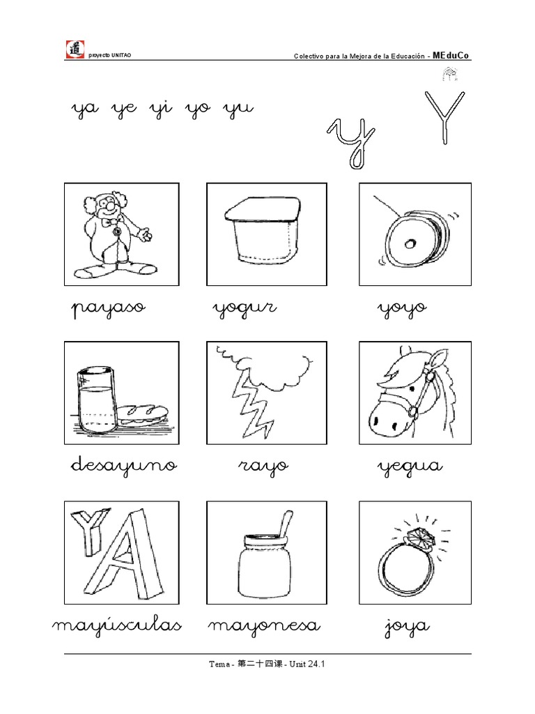 Actividades para Trabajar Lectoescritura Con La Letra Y y | PDF ...