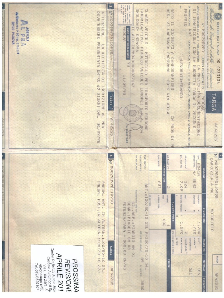 Libretto Vespa PDF | PDF