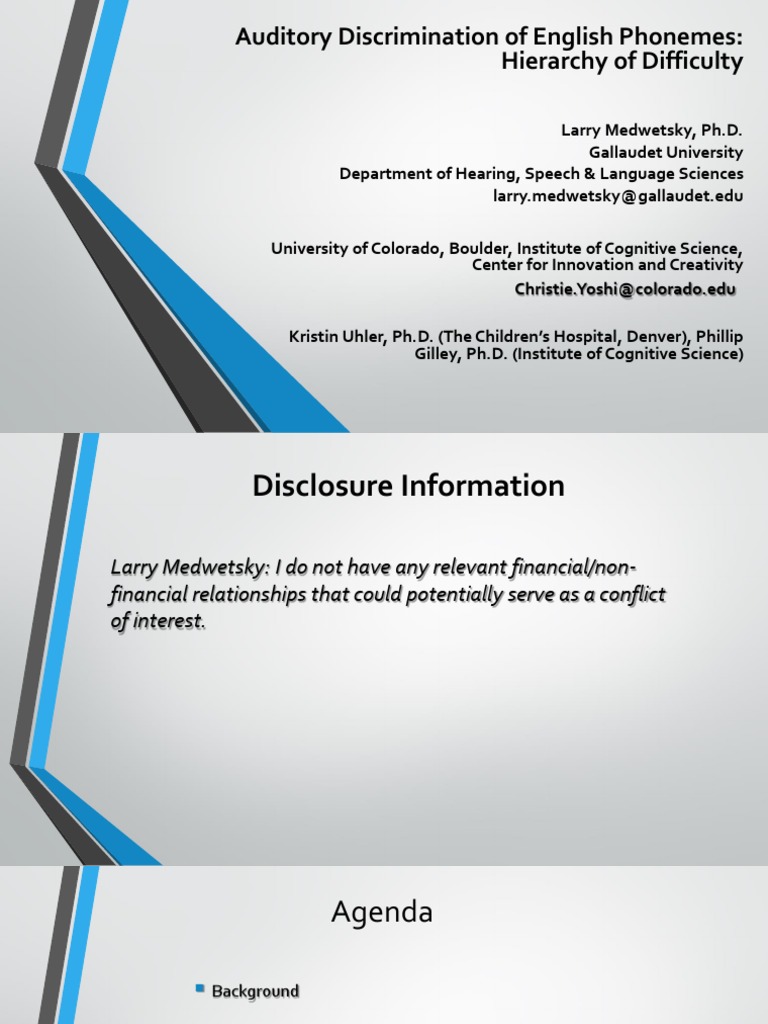 Auditory Discrimination of English Phonemes - Comp | PDF | Vowel ...