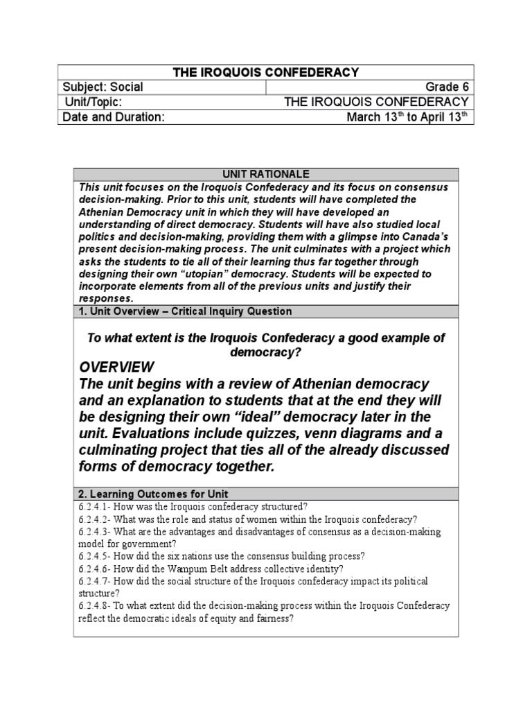 Iroquois Confederacy: Structure & Consensus | PDF | Iroquois ...