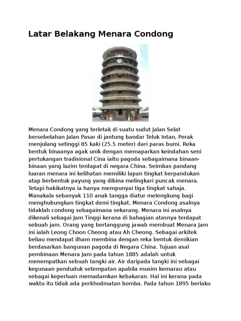 Menara Condong Kerja Kursus 2016 | PDF