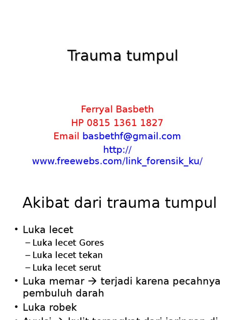 Traumatologi Trauma Tumpul | PDF