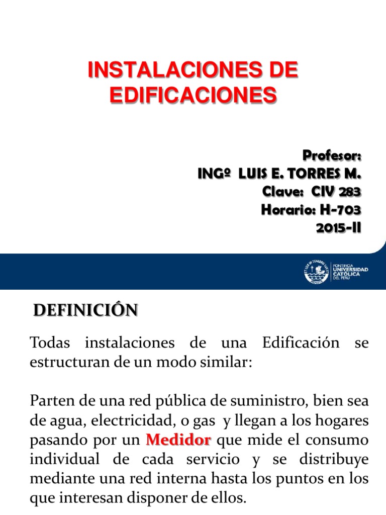 Instalaciones Sanitarias en Edificaciones Norma Peruana | PDF | Generación eléctrica | Tubería ...