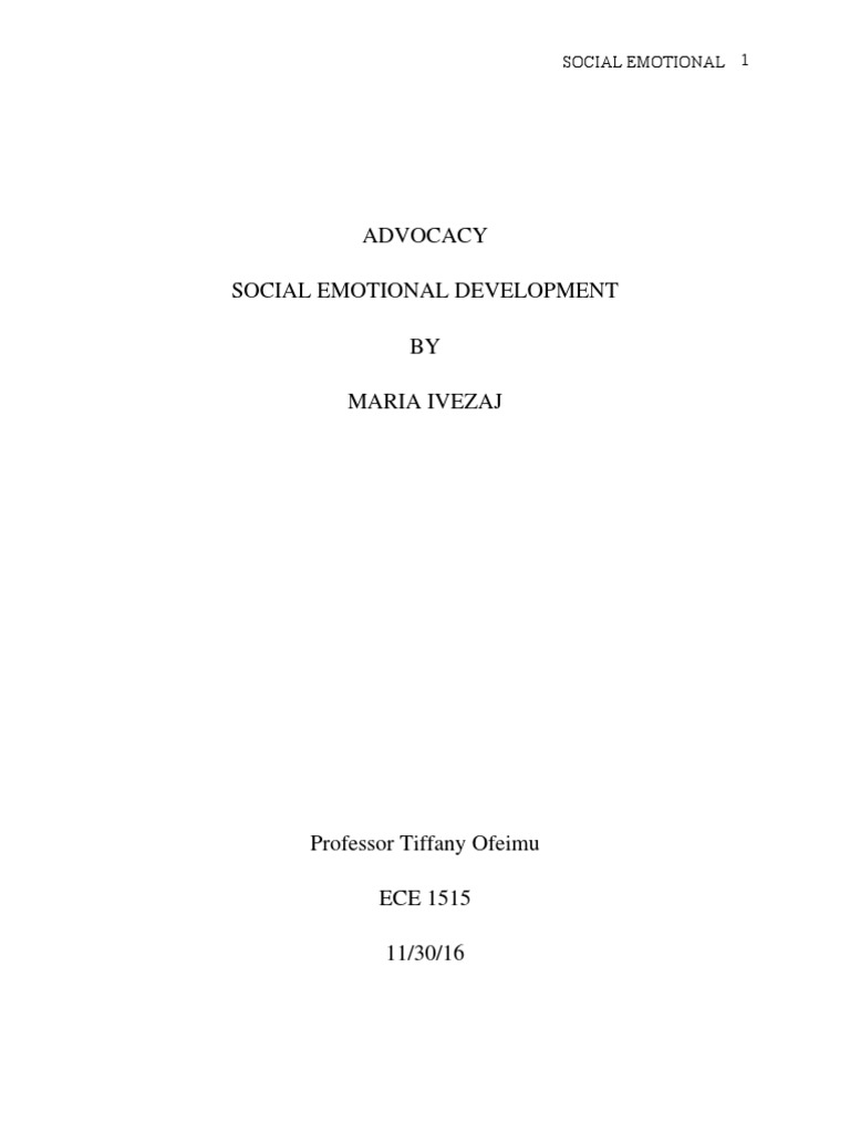 Advocacy - Social Emotional Dev | PDF | Early Childhood Education ... Advocacy - Social Emotional Dev | PDF | Early Childhood Education ...