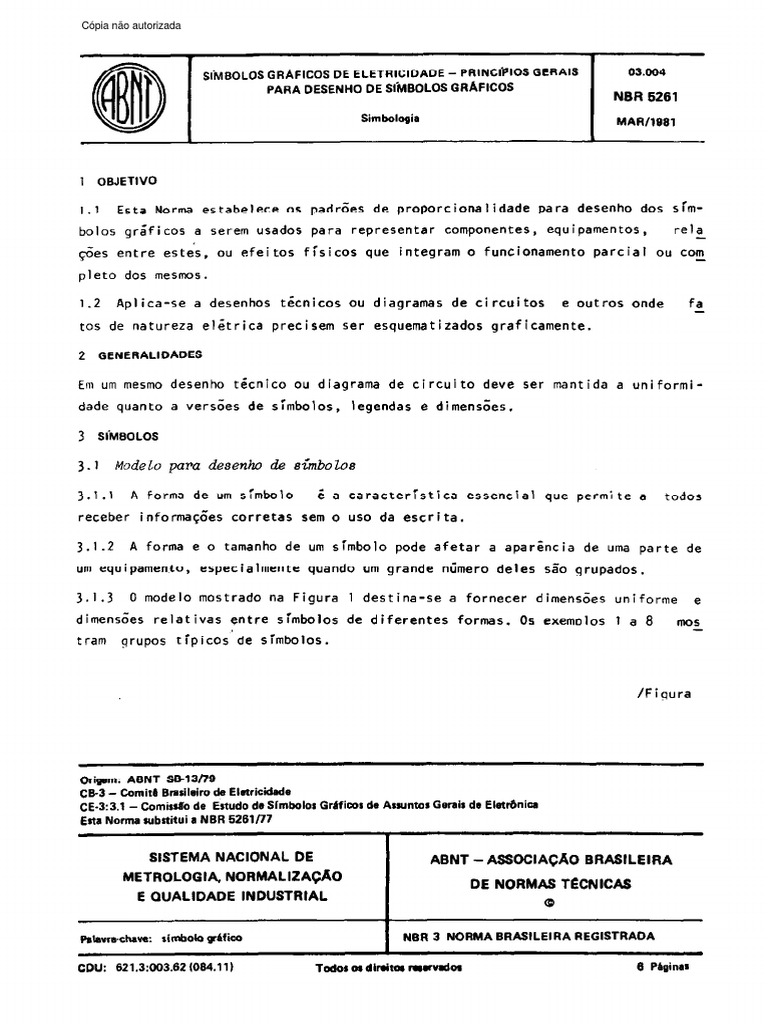 NBR 5261 - Símbolos Gráficos de Eletricidade - Princípios Ge PDF | PDF ...
