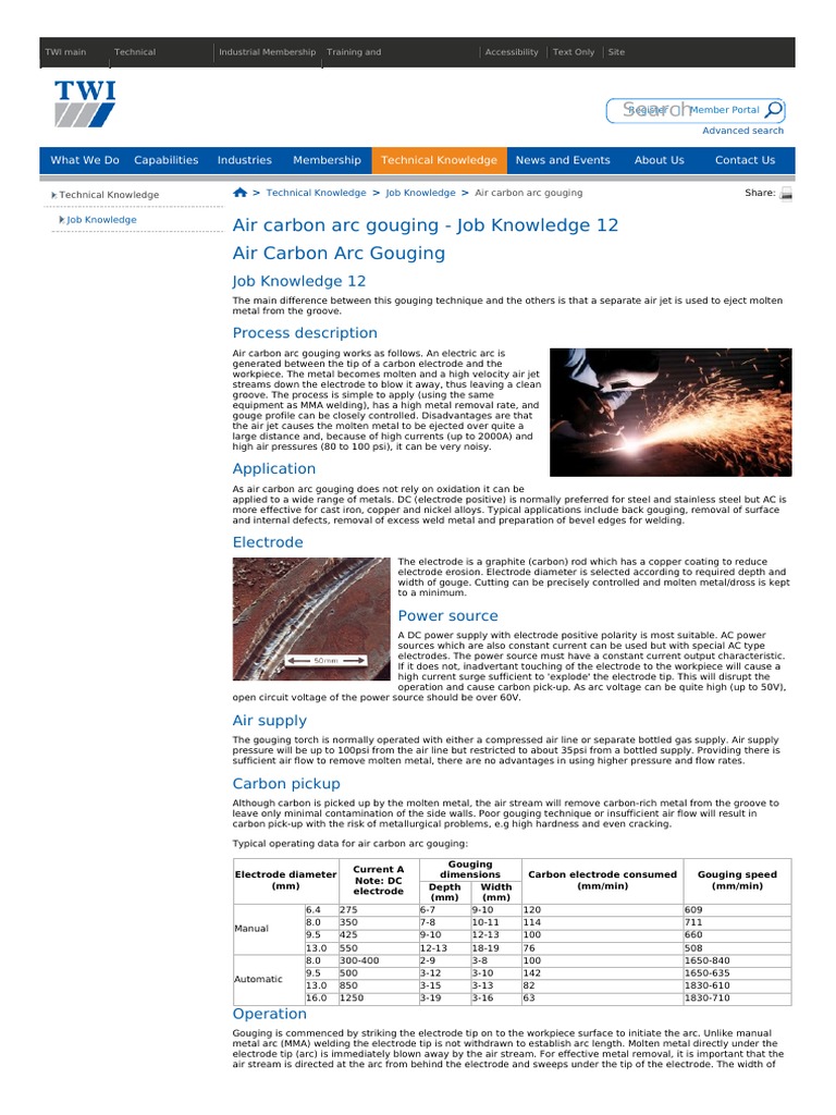 Air Carbon&Arc Gouging | Download Free PDF | Electric Arc | Welding