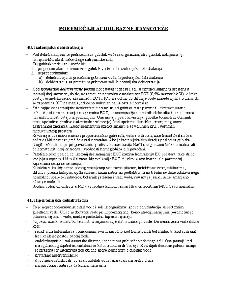 7.Poremećaji Acido-bazne Ravnoteže | PDF