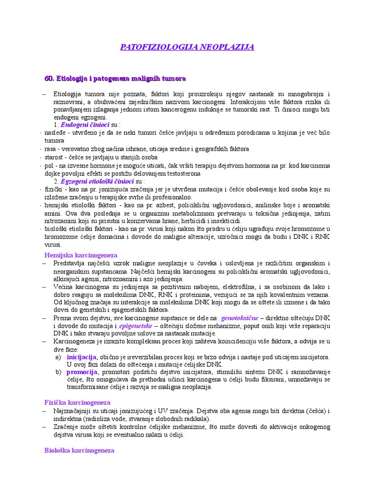 9.patofiziologija Neoplazija | PDF