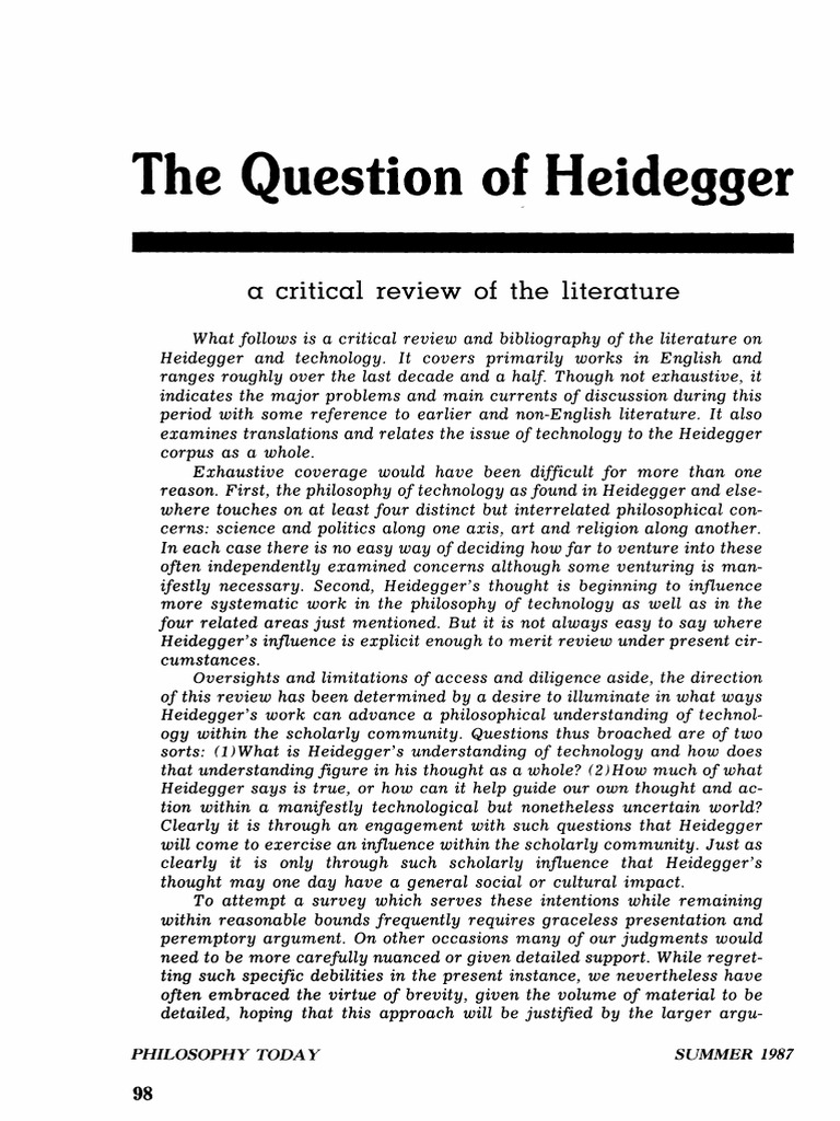 Heidegger's Influence on Technology Philosophy | PDF | Martin Heidegger ...