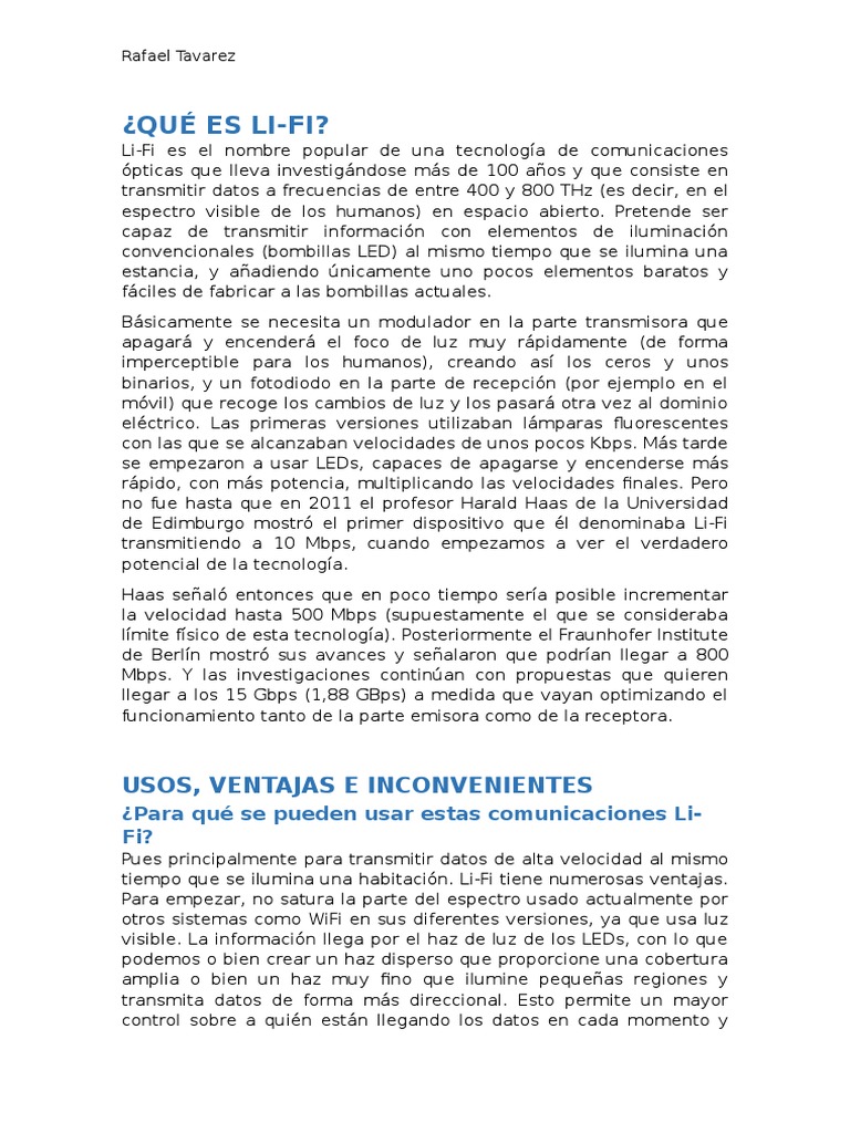 LIFI | PDF | Ingeniería en telecomunicaciones | Tecnología digital