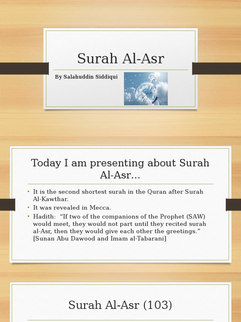 Insights on Surah Al-Asr | PDF | Surah | Quran