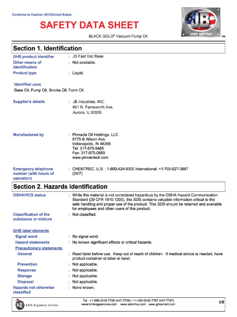 SDS Black Gold | PDF