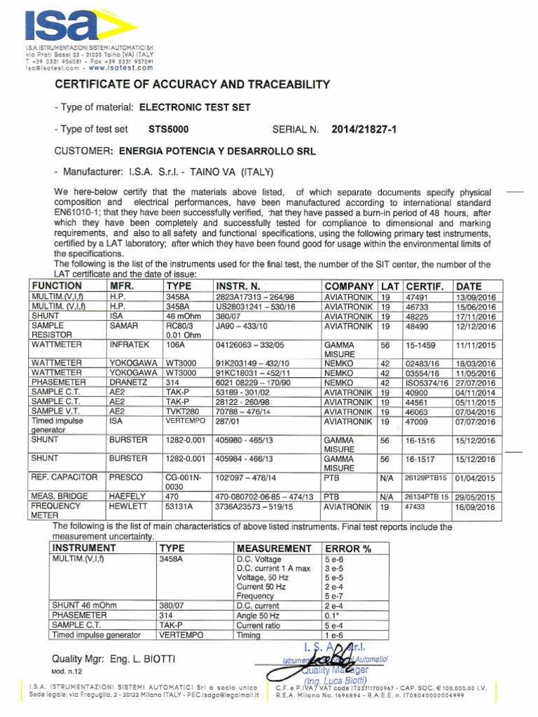Isa Sts5000 | PDF