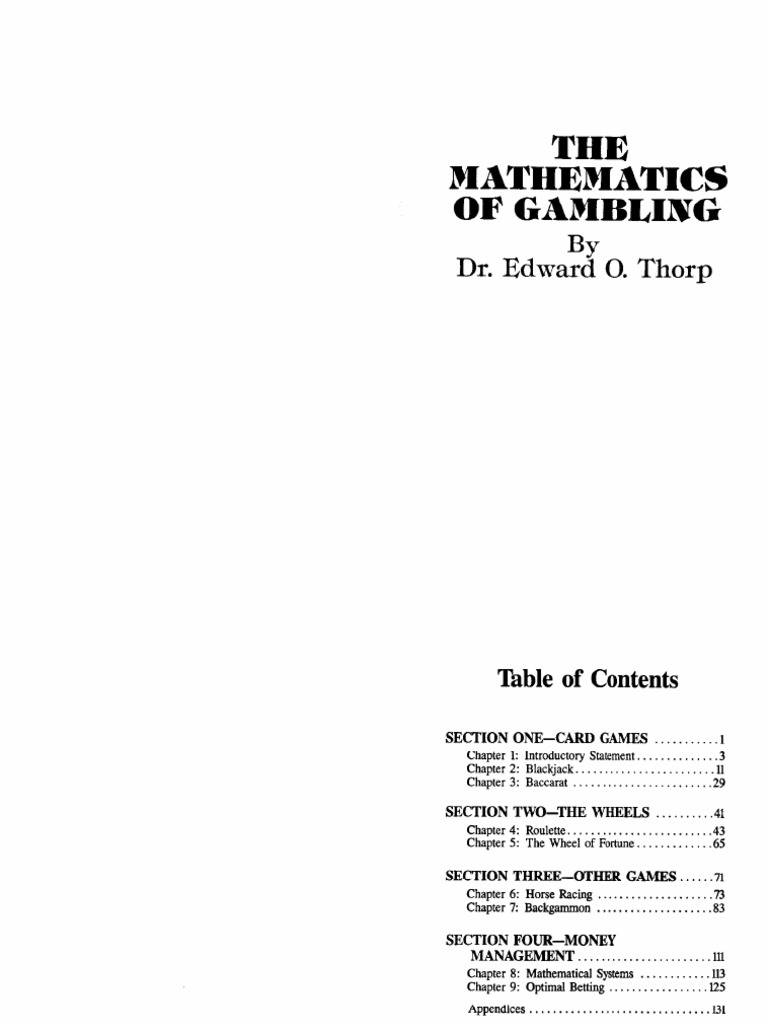 Ed Thorp - The Mathematics of Gambling | PDF