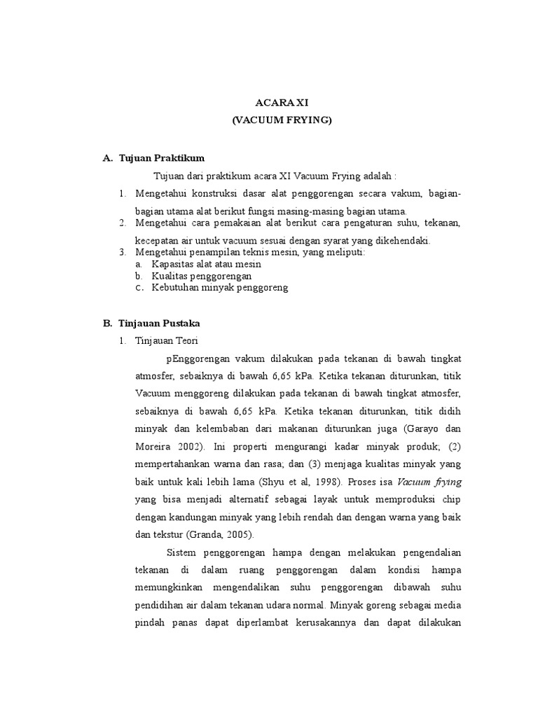Panduan Praktikum Vacuum Frying | PDF