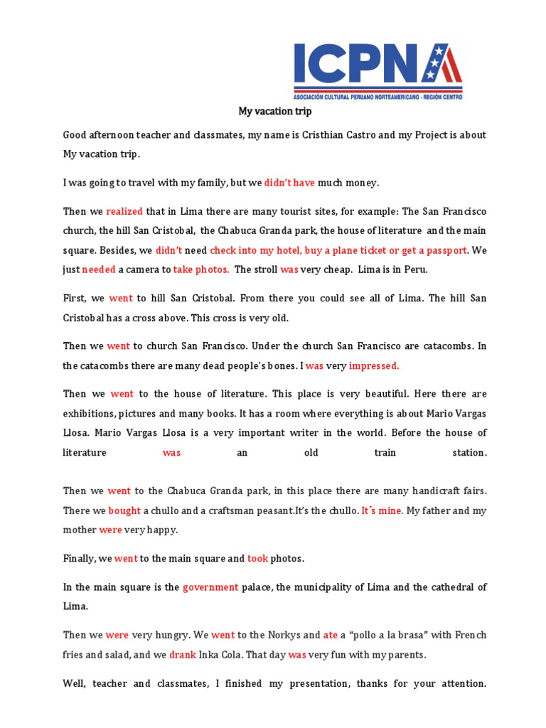 Icpna Project Final Basic 6 | PDF | Travel | Classics