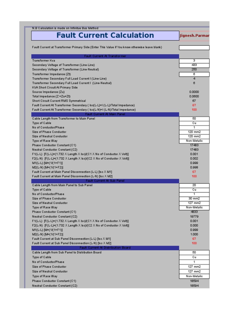 Short Circuit Calculation 22-8-12 | PDF | Science & Mathematics | Computers